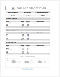 Student Budget Templates - Printable Formats - [Download 10 Templates]