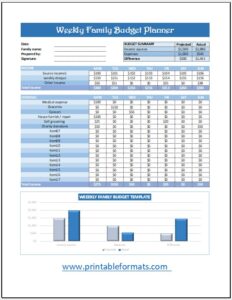 Free Budget Templates for Family - Printable Formats