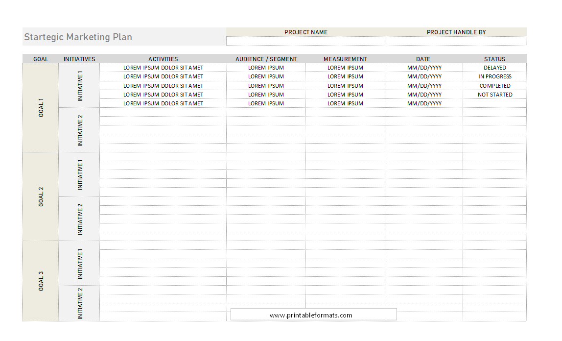 05 Free Marketing Plan Templates - Printable Formats
