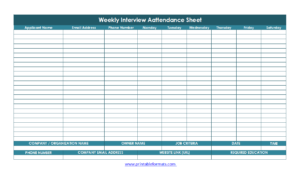 06 Free Interview Attendance Sheet Templates - Printable Formats