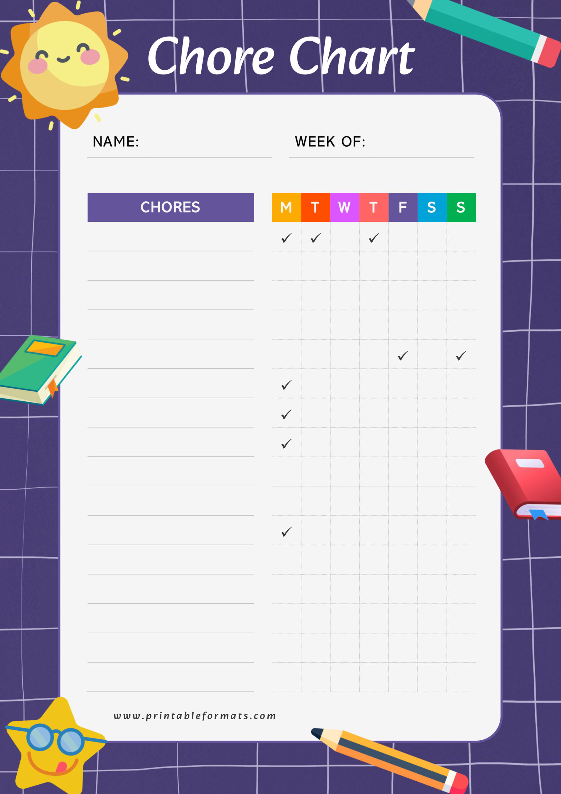 Free Chore Chart Templates - Printable Formats