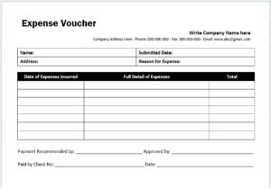 Expense Voucher Templates - Printable Formats