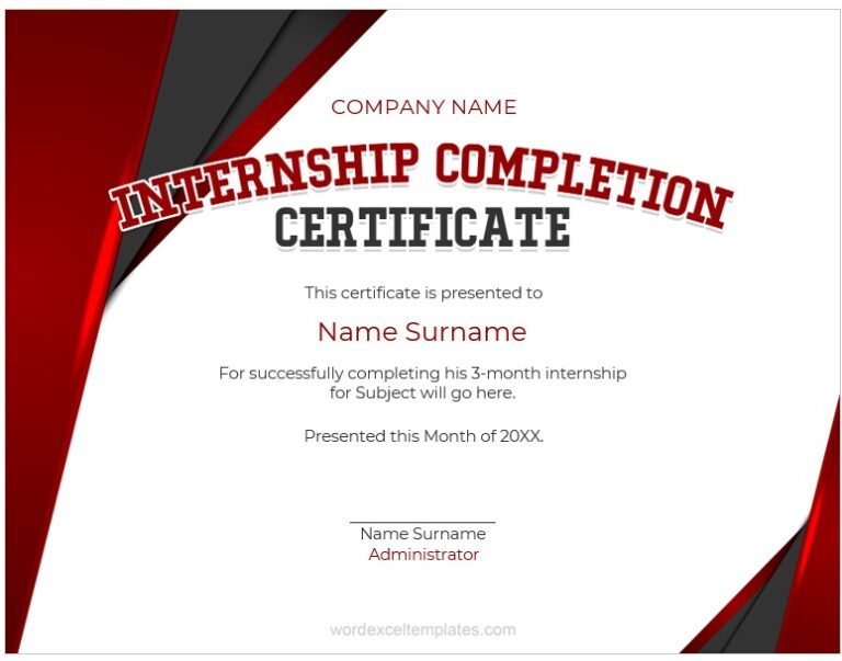 17+ Free Internship Certificate Templates - Printable Formats