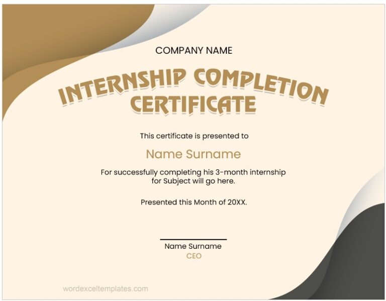 17+ Free Internship Certificate Templates - Printable Formats