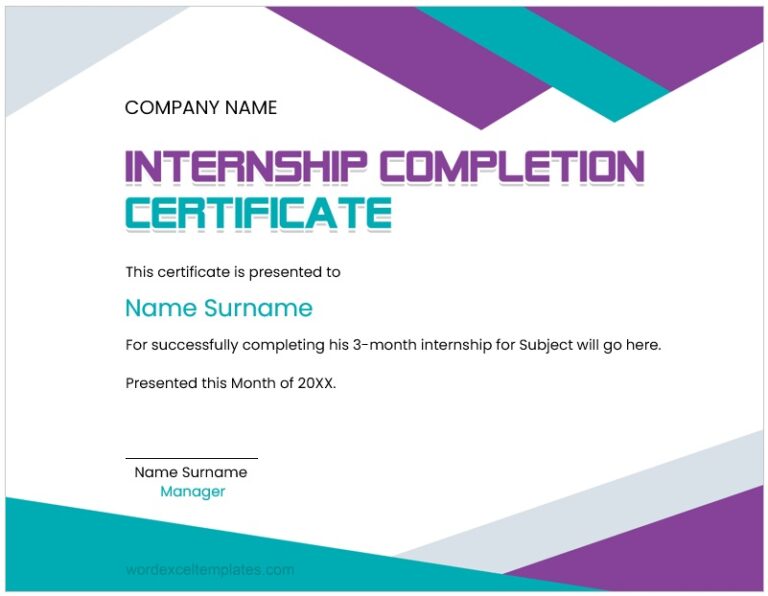 17+ Free Internship Certificate Templates - Printable Formats