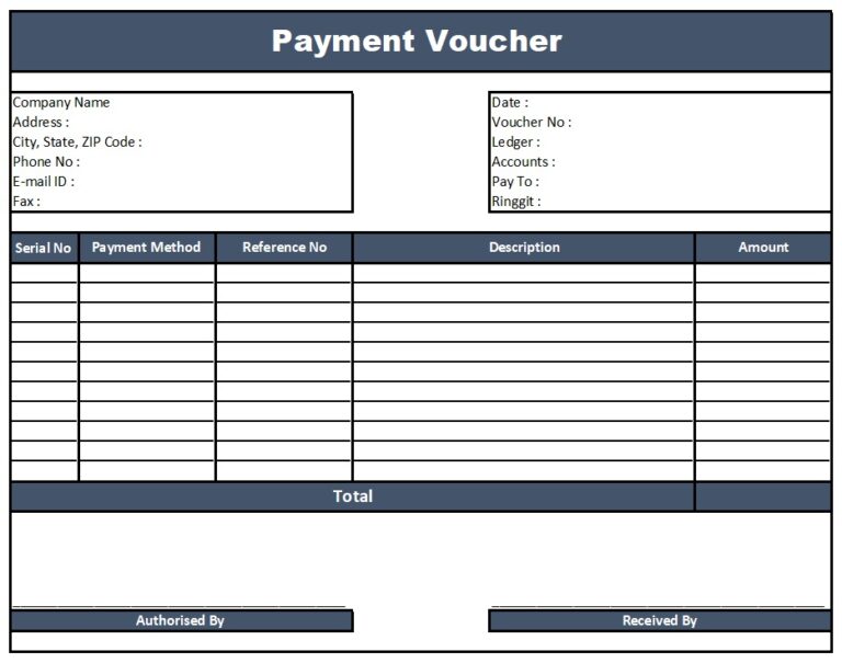 FREE Payment Voucher Templates - Printable Formats